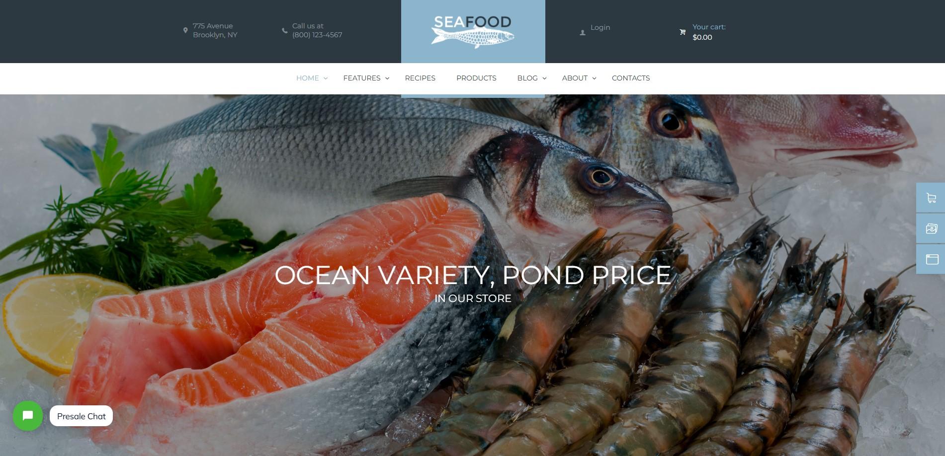 Κατασκευή Eshop για Εταιρεία Θαλασσινών- Δείγμα - NetArt.gr